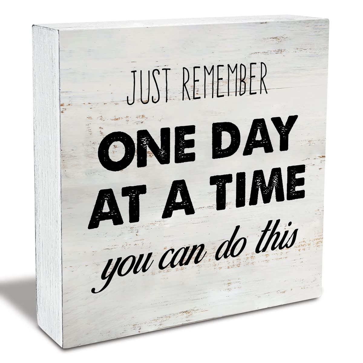 Amazon.com: Rustic One Day at a Time Wood Box Sign Inspirational ...