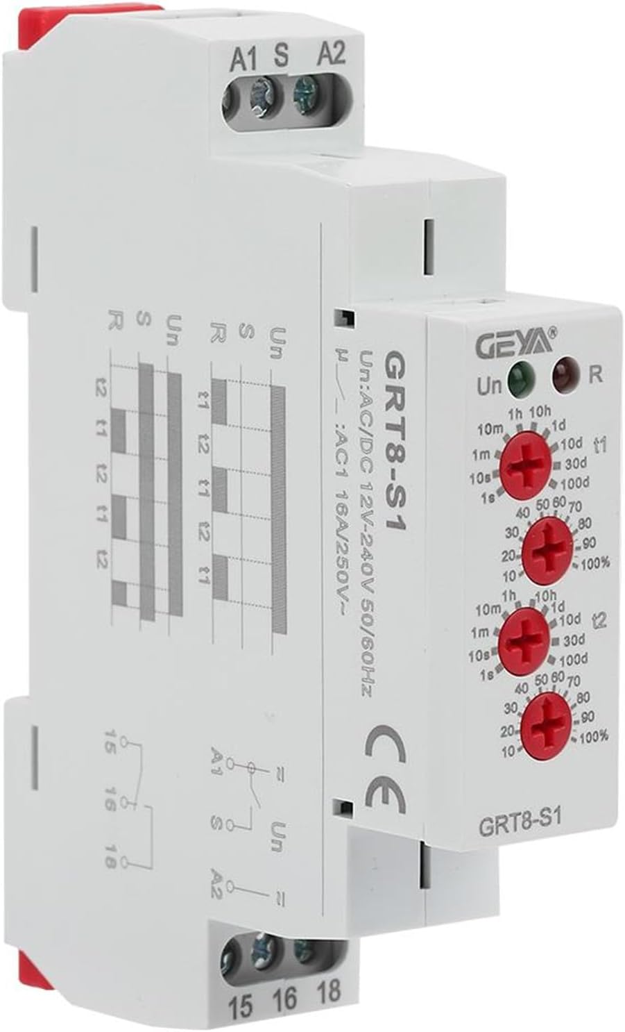 Amazon.com: GEYA Delay On Single Function Time Relay 1 Output 16A ...