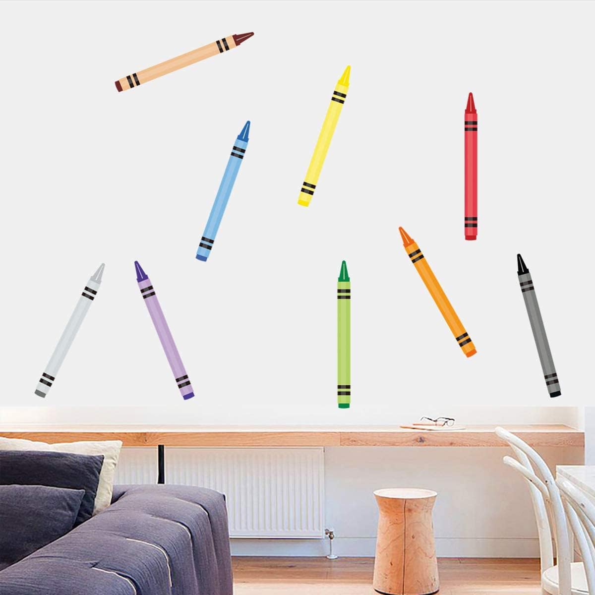 Amazon.com: CozyDecor Crayon Decorations Wall Decals DIY Stickers for ...