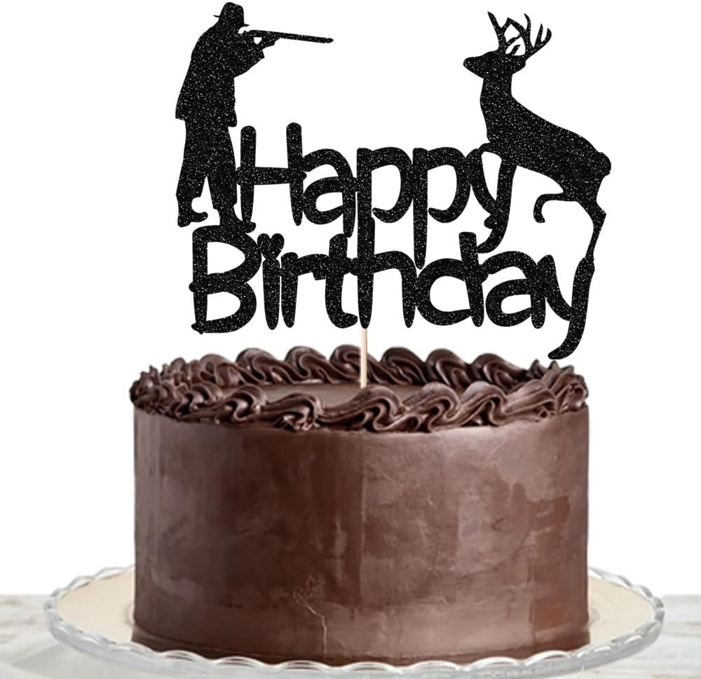 Amazon.com: 1 Pack Hunting Birthday Cake Topper - Hunter in Tree Stand ...