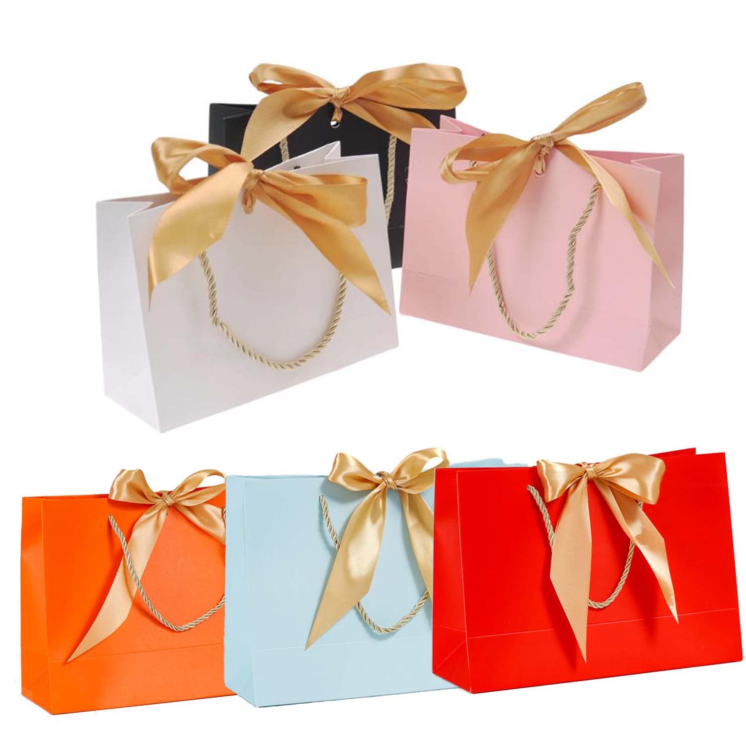 Small Gift Bags - Gift Bags with Handles in Bulk, Waterproof Colorful ...