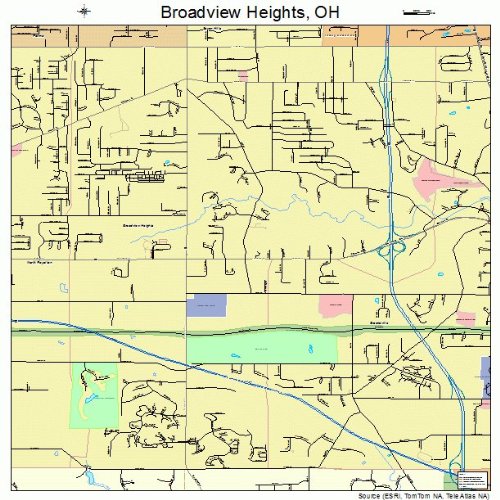 Amazon.com: Large Street & Road Map of Broadview Heights, Ohio OH ...