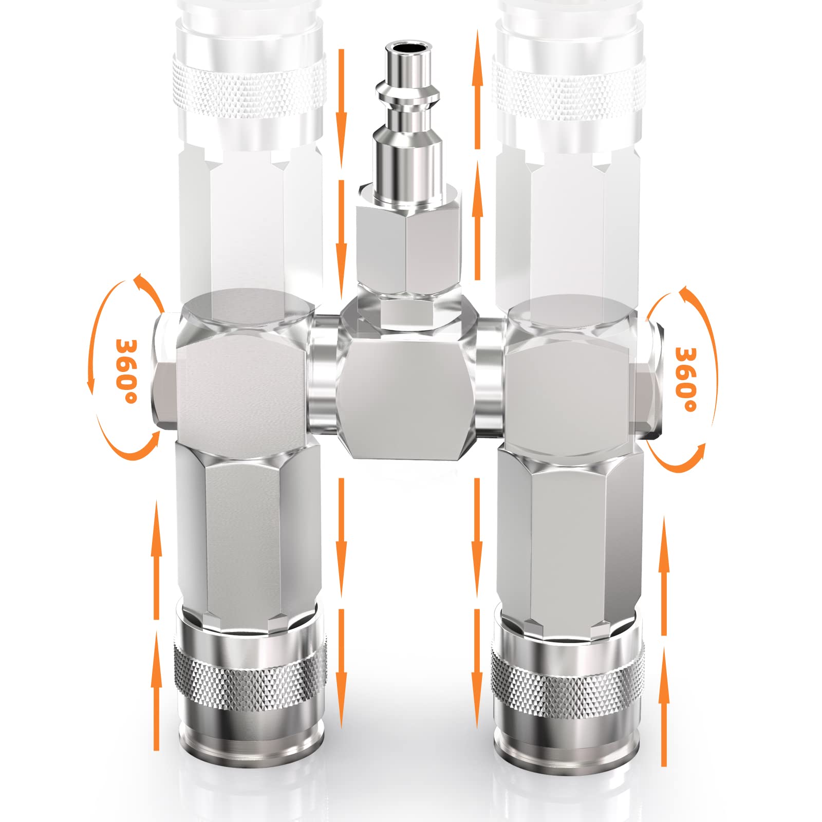 Snapklik.com : GASHER 2-Way Air Manifold 3 Ports Steel Industrial ...