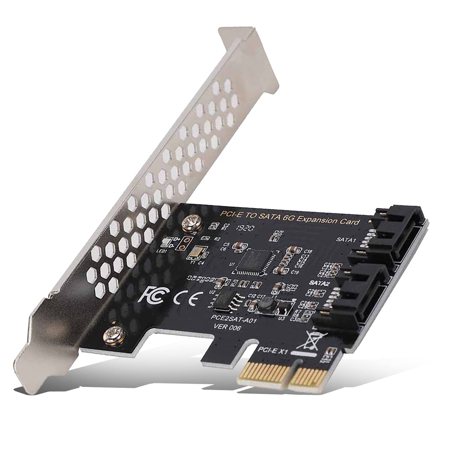 PCI-E SATA Card 2 Port，PCI Express to SATA 3.0 6Gbps SATA Controller ...