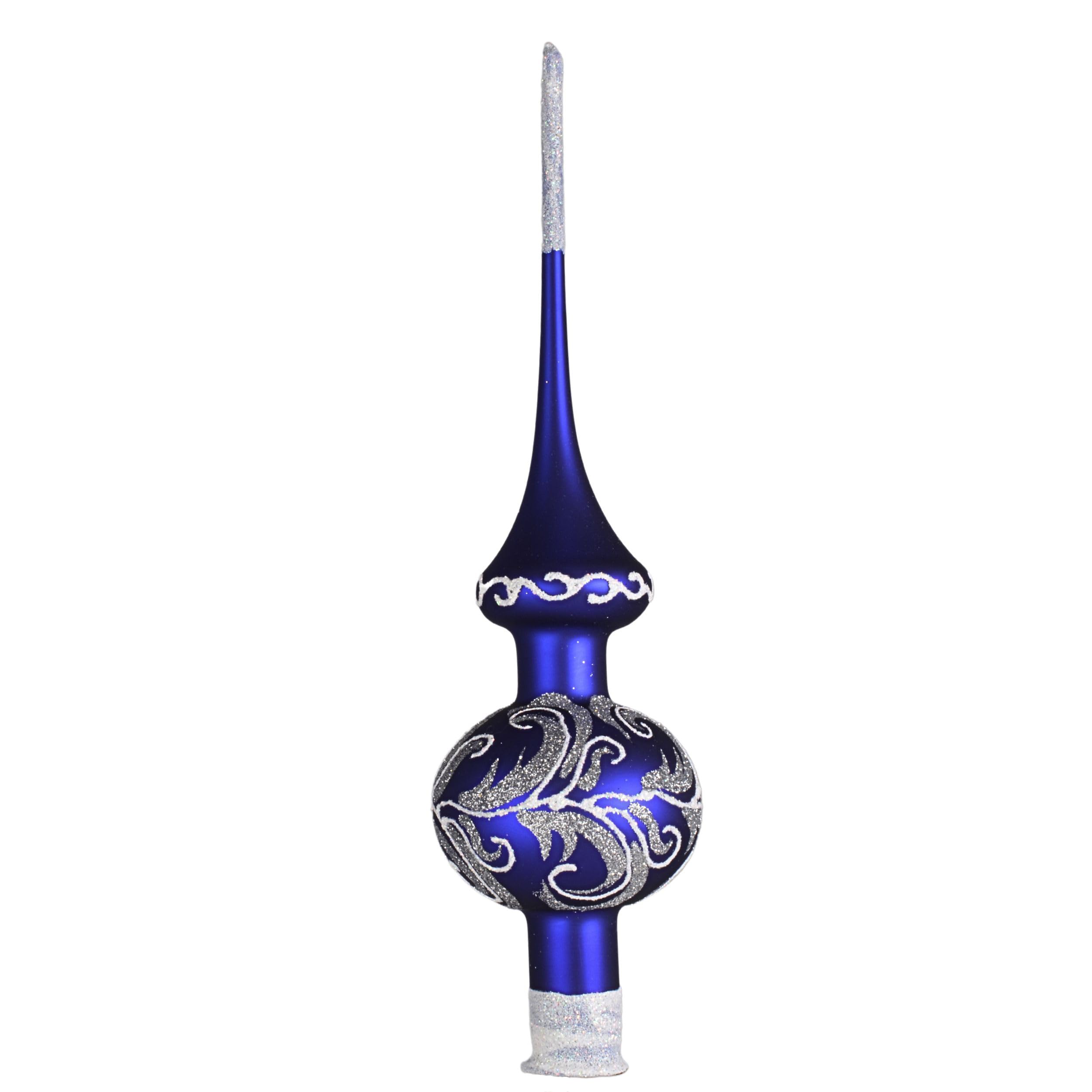 Amazon.com: Fascination Blue Glass Christmas Tree Topper : Home & Kitchen