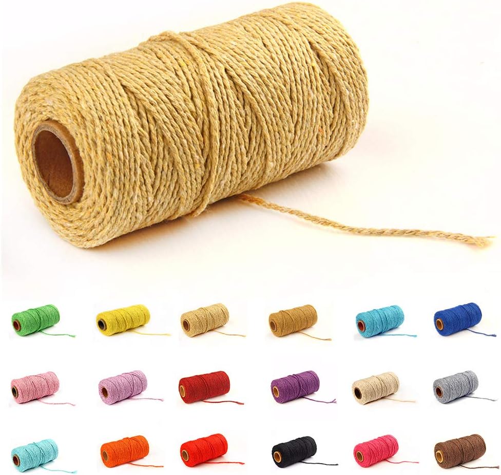 Amazon.com: Macrame Cotton Cord 2mm 109 Yard Cotton Rope Colored Craft ...