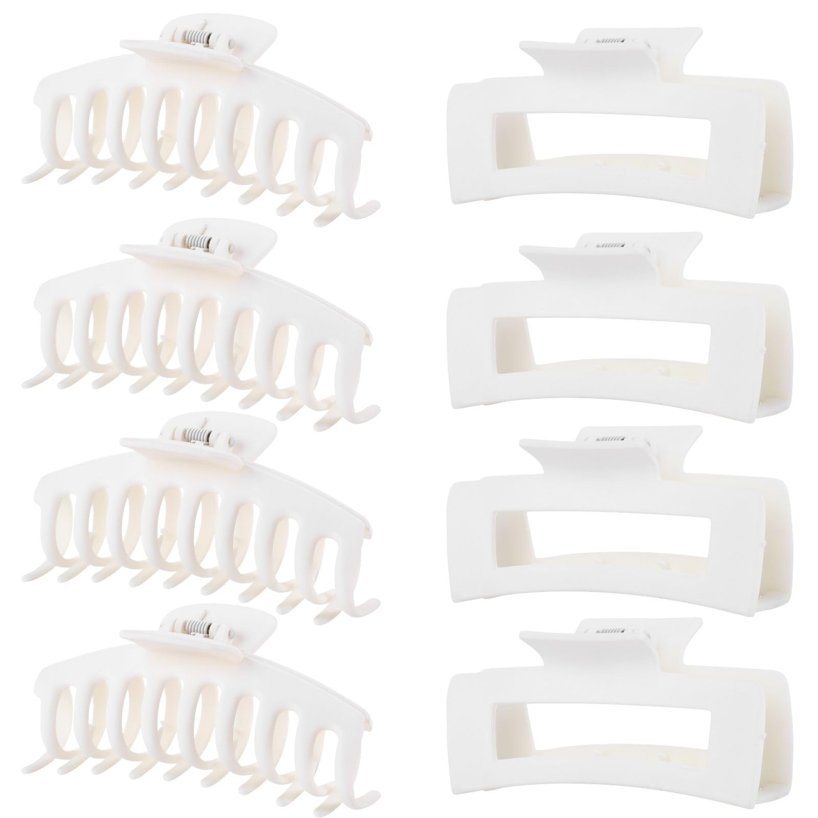 Amazon.com : White Hair Clips for Women - 8 Pack 4.3 Inch Large Hair ...