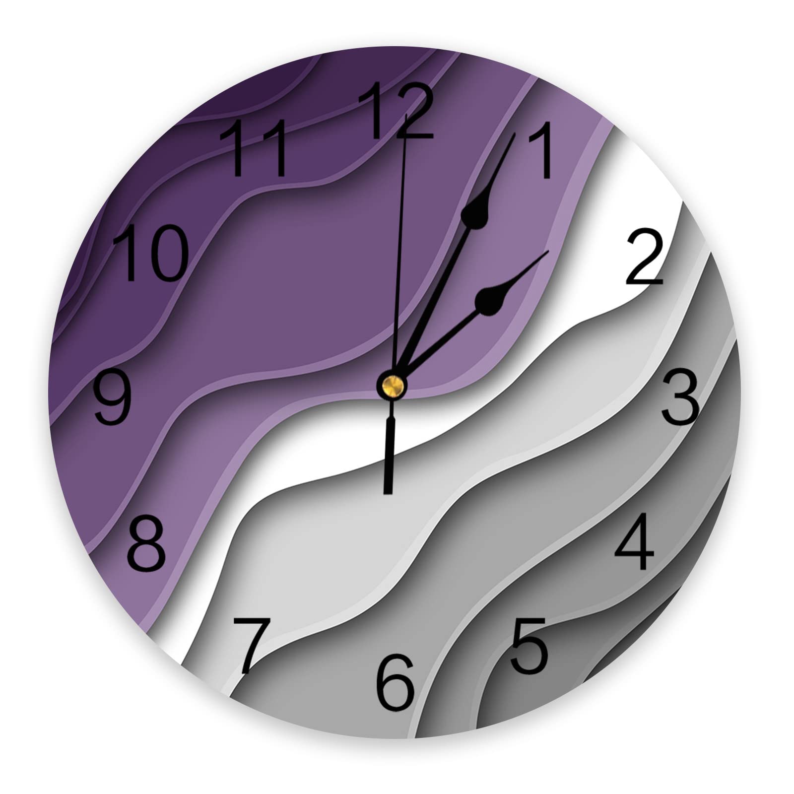 Amazon.com: TOUBE Wall Clock 10 Inch Silent Non-Ticking, Purple Grey ...