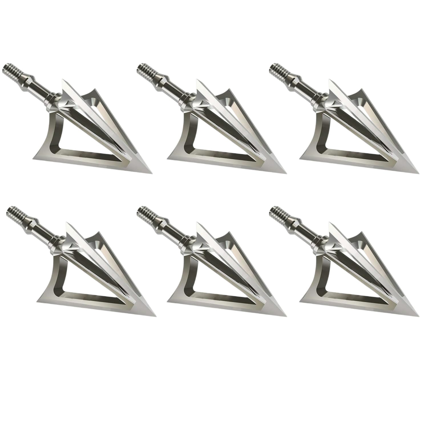 Amazon.com : 6 Pack Archery Hunting Broadheads 100 Grain Stainless Steel Fixed Blade Broadhead ...