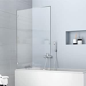 Tilebay 34' W x 58' H Frameless Fixed Bathtub Glass Panel Chrome, 1/4 ...