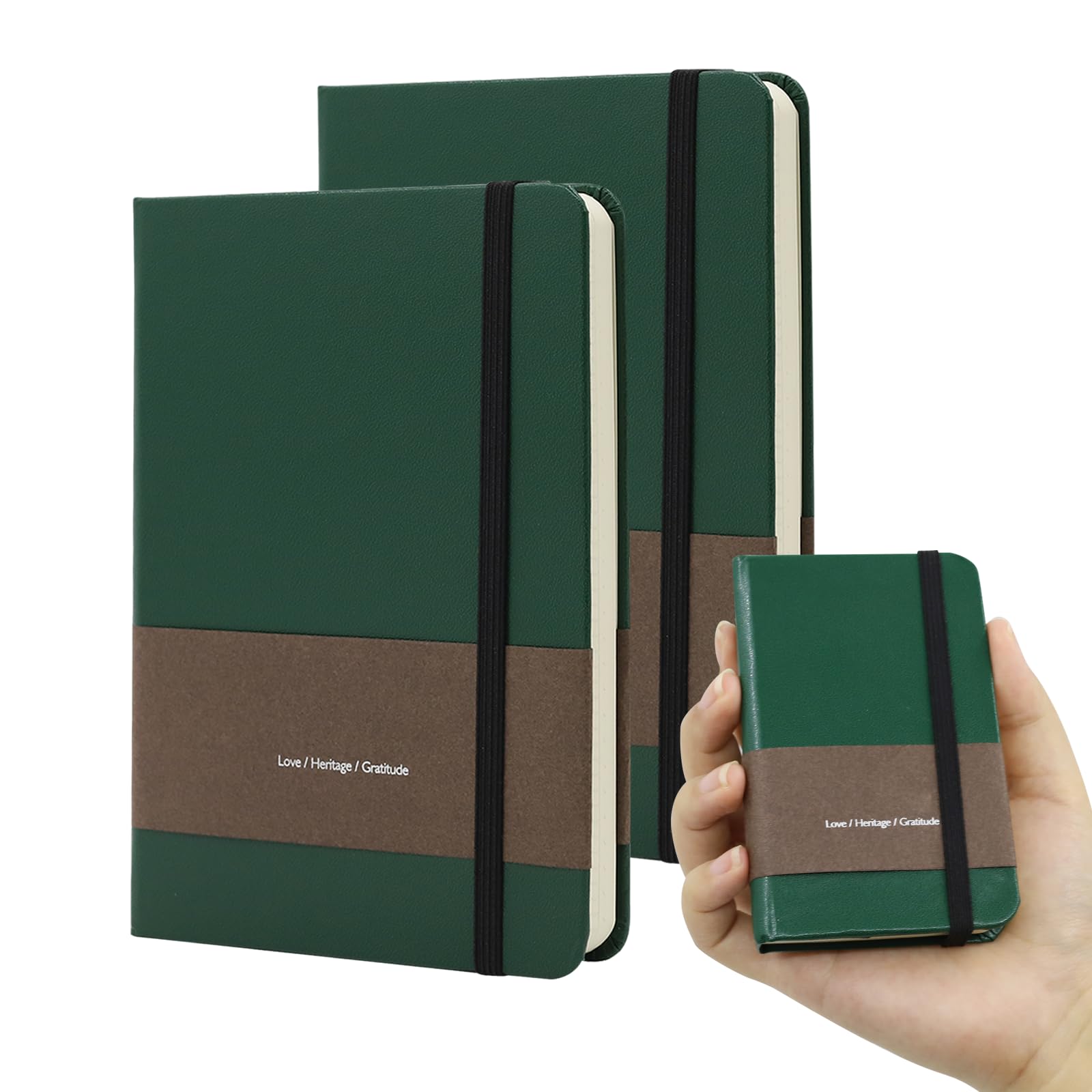 Amazon.com : TUNJILOOL A7 Leather Hardcover Notebook - 2Pack 192 Pages ...