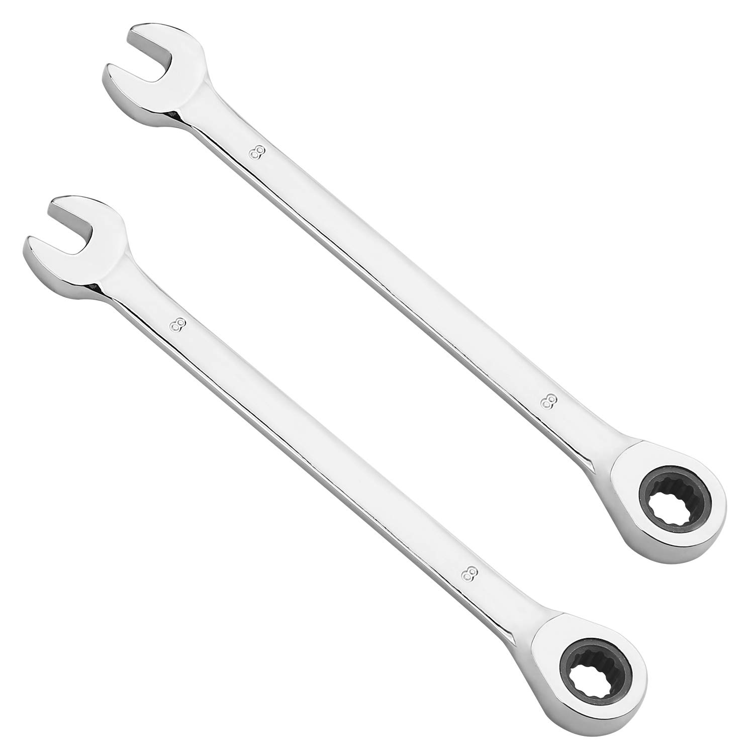 Snapklik.com : KINJOEK 2 PCS 8mm 12PT Ratchet Wrench, Metric Ratcheting ...