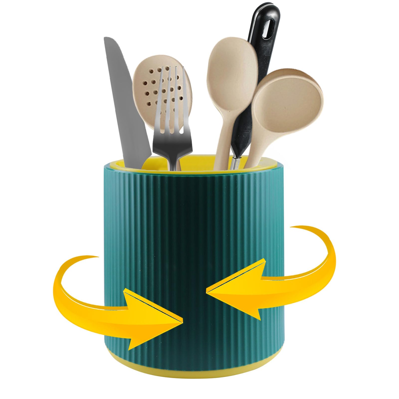 Amazon.com: Qivine Kitchen Utensil Holder, 360° Rotating Cooking ...