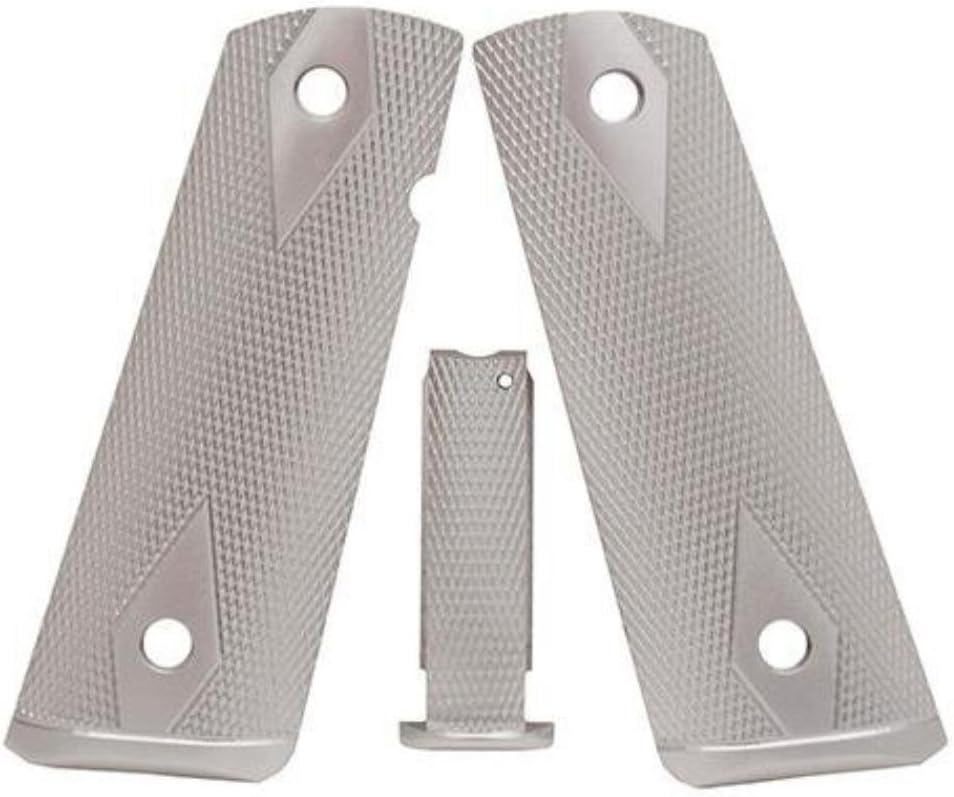 Amazon.com : Hogue 1275 Govt. Aluminum Magrip Kit - Checkered Arched ...