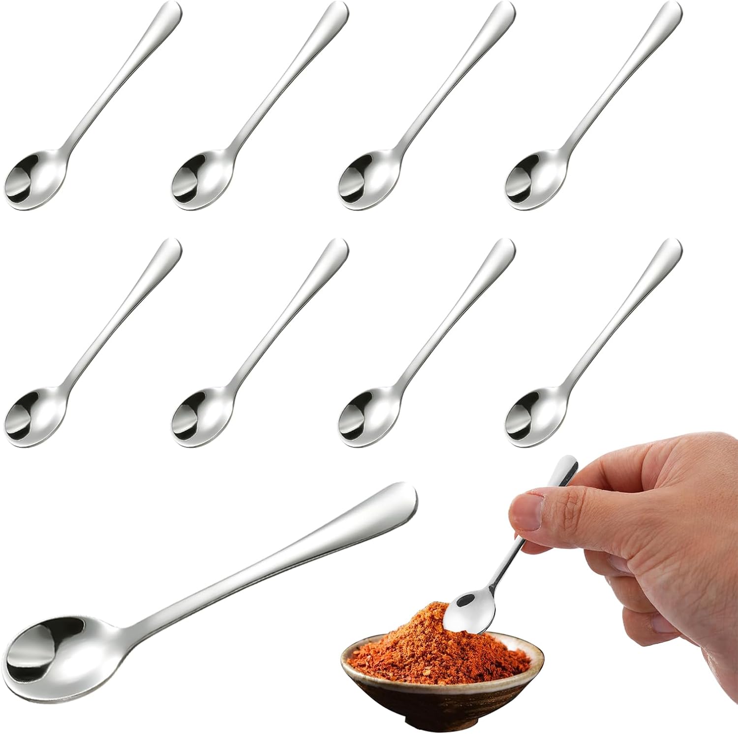 Mini Espresso Spoons, Tiny 7.5 cm Small Spoons, Cute Stainless Steel Mini Spoons, Scoop Spoons ...