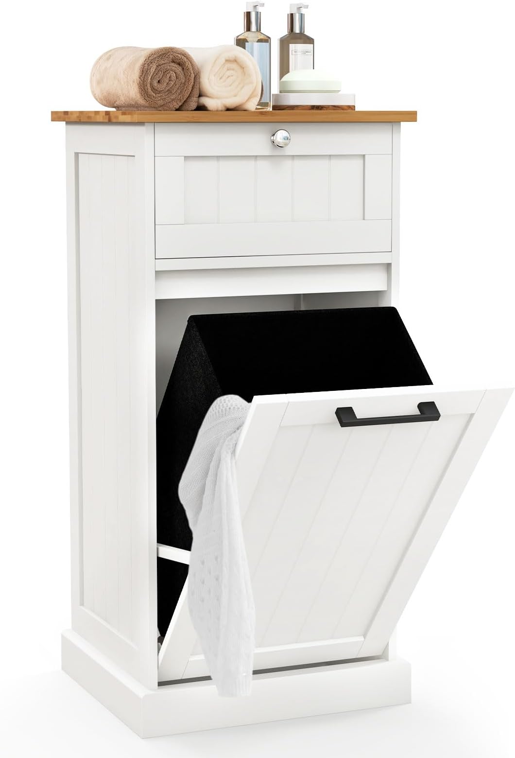 Amazon.com: Locsear Tilt Out Laundry Hamper Cabinet with Removable ...