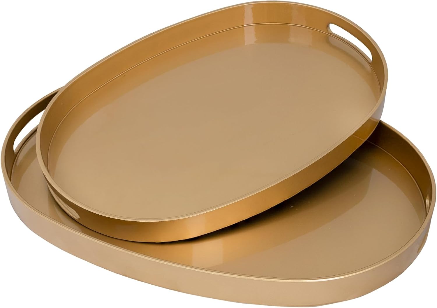 Amazon.com: MAONAME Gold Serving Trays with Handles, Oval Decorative ...