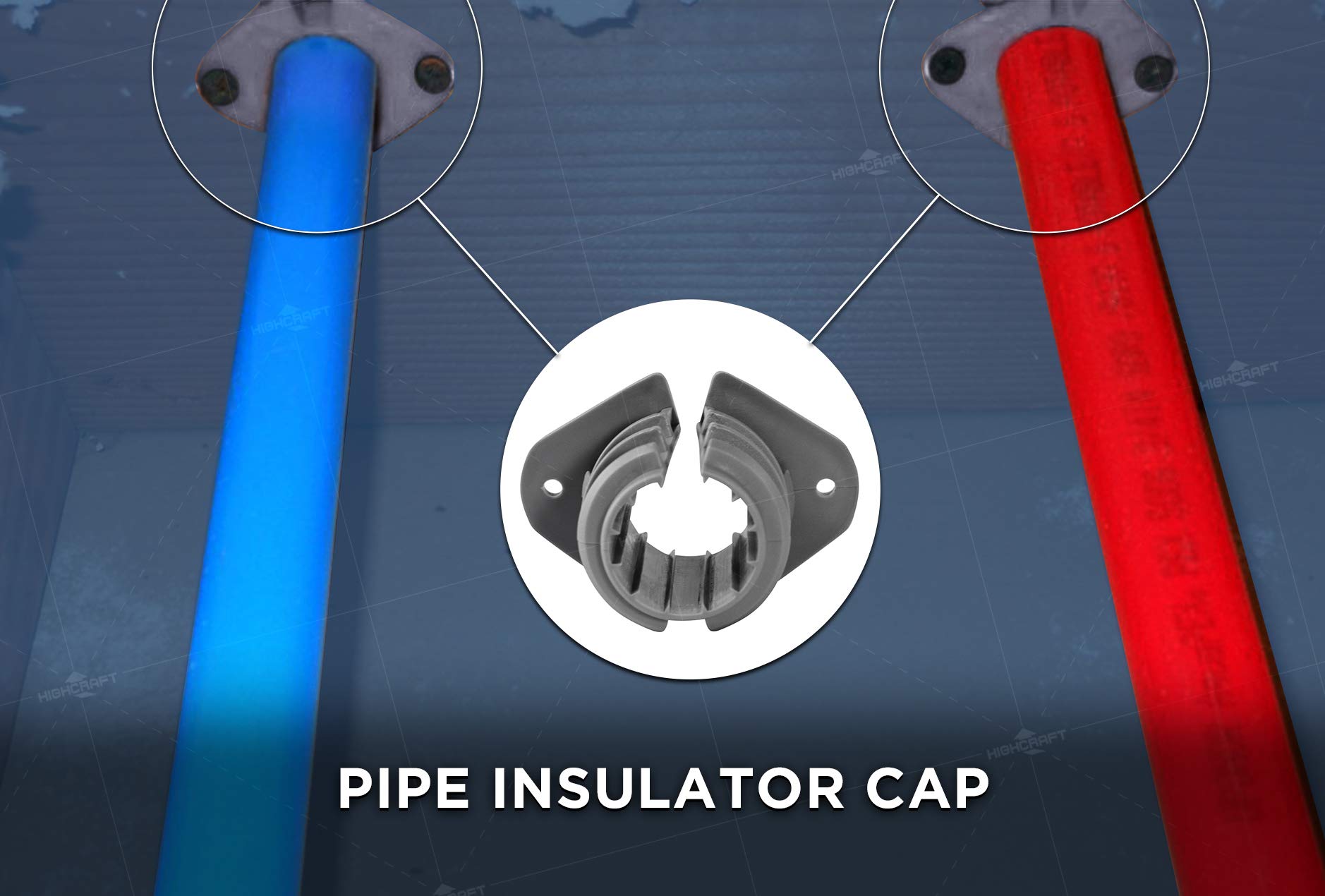 Snapklik.com : Highcraft PXINS012-10 1/2 In PEX Insulator Cap, Isolates ...