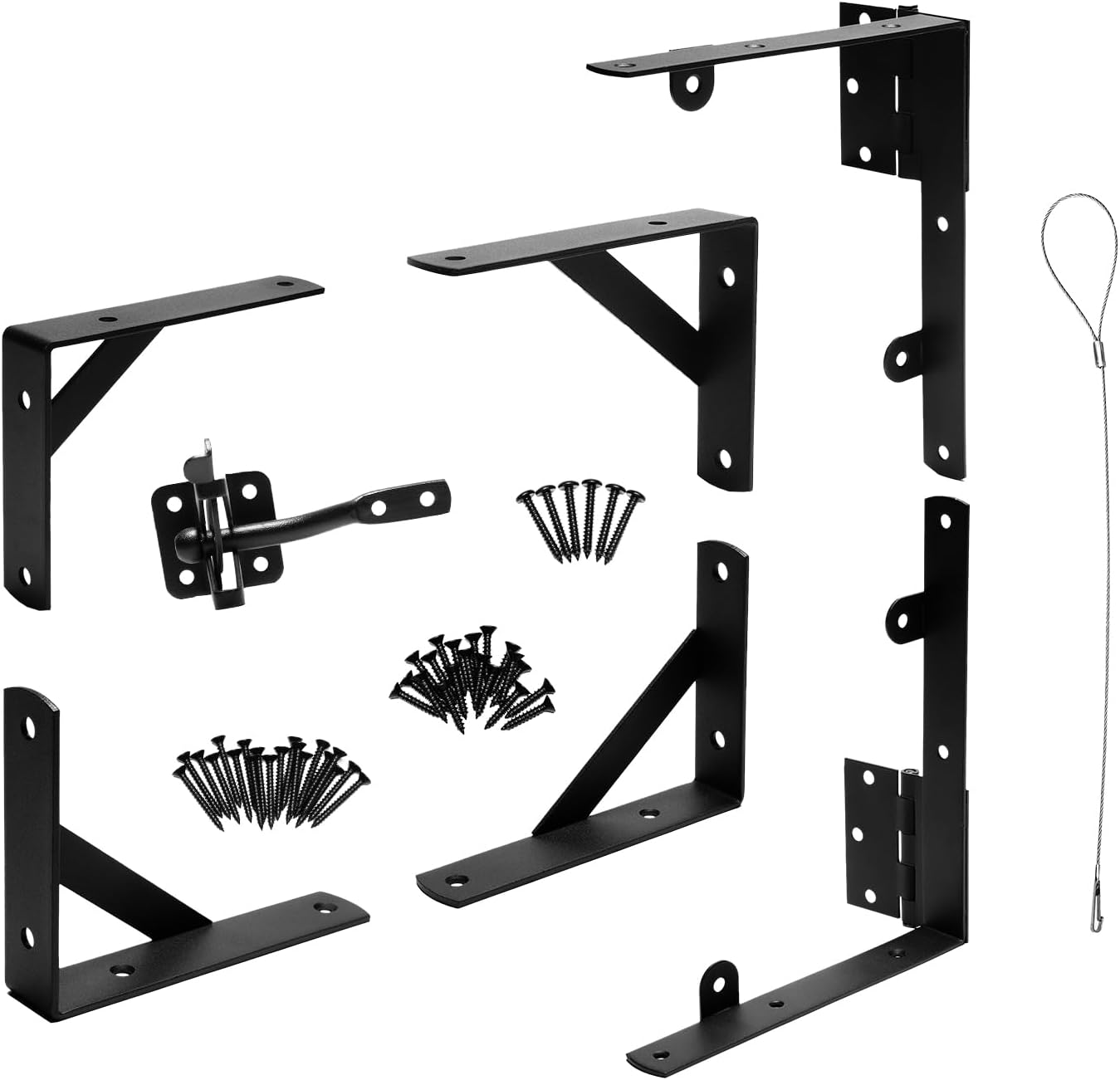 Amazon.com: Quvapsiy Heavy Duty Gate Hardware - Anti Sag Corner Brace ...