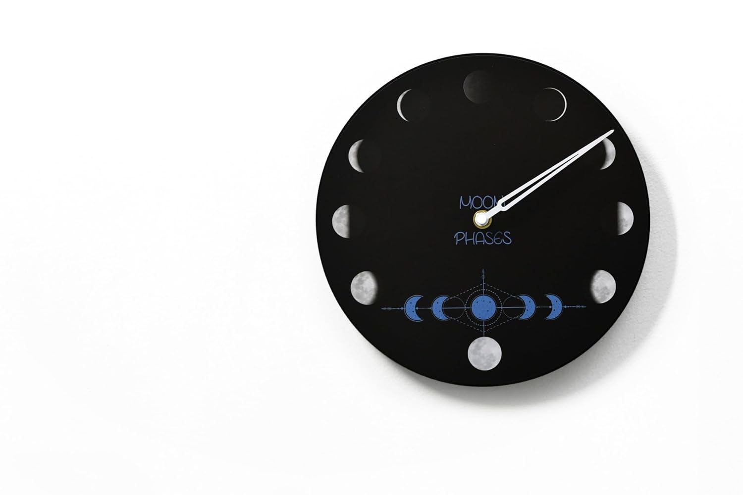 Amazon.com: Moon Phase Wall Clock - Lunar Cycle - Round Black - Moon ...