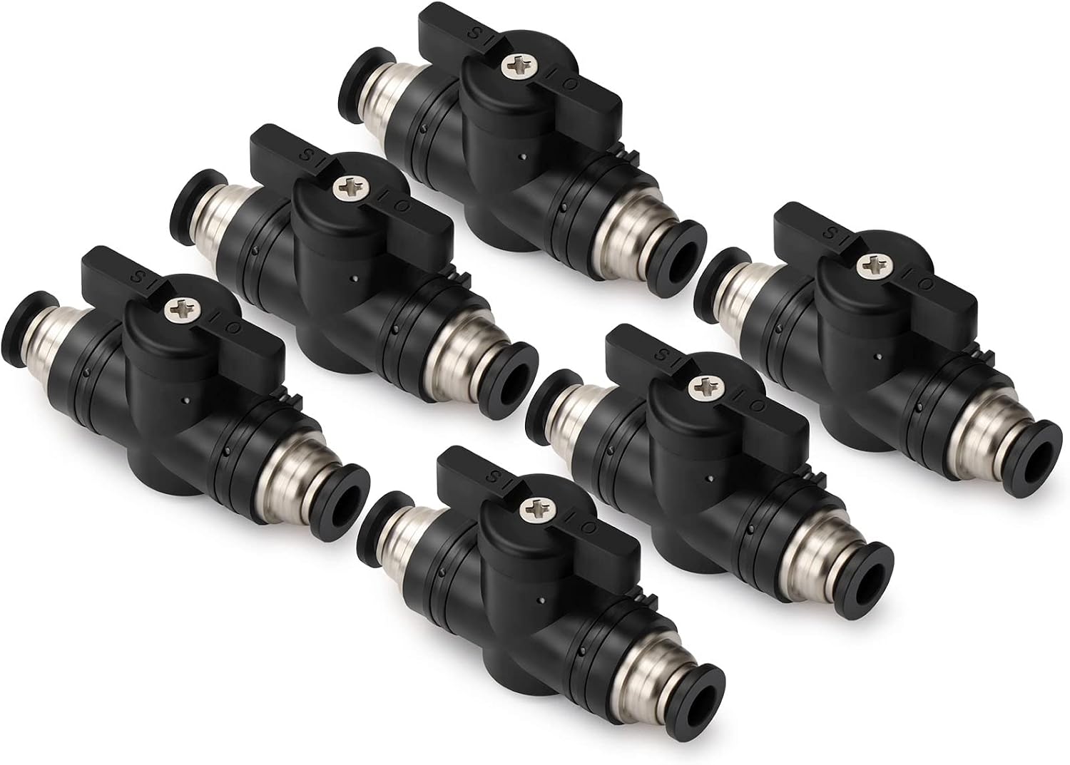 ChillWaves 6 Packs 6mm Air Flow Control Ball Valve Quick Connect Union ...
