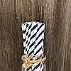 Amazon.com: Navy Blue Stripe Paper Straws - 100 Pack : Health & Household