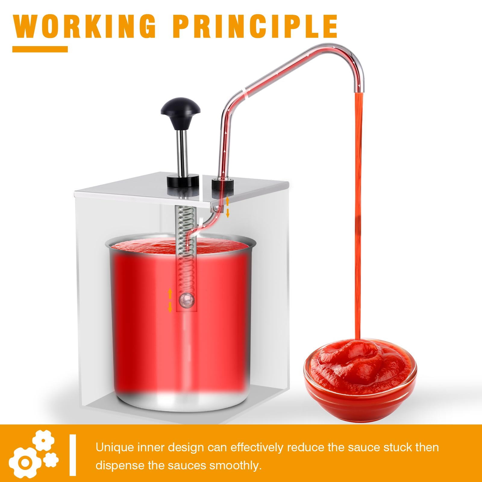 Snapklik.com : Stainless Steel Sauce Dispenser Pump Condiment Pump ...