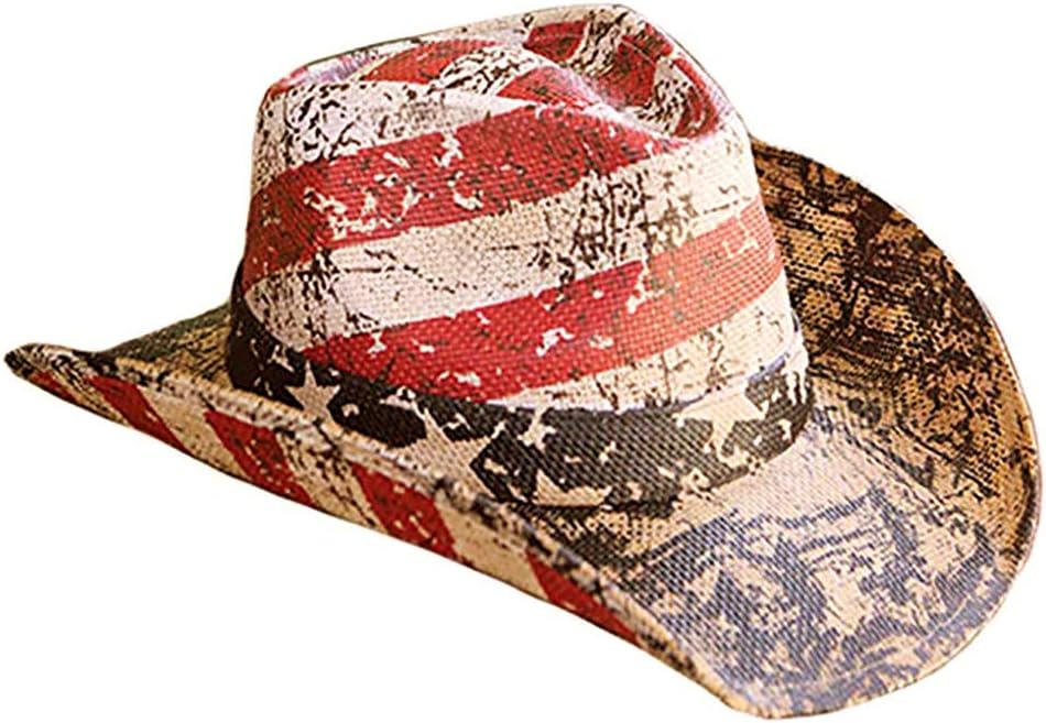 American Flag Distressed Cowboy Hat at Amazon Men’s Clothing store