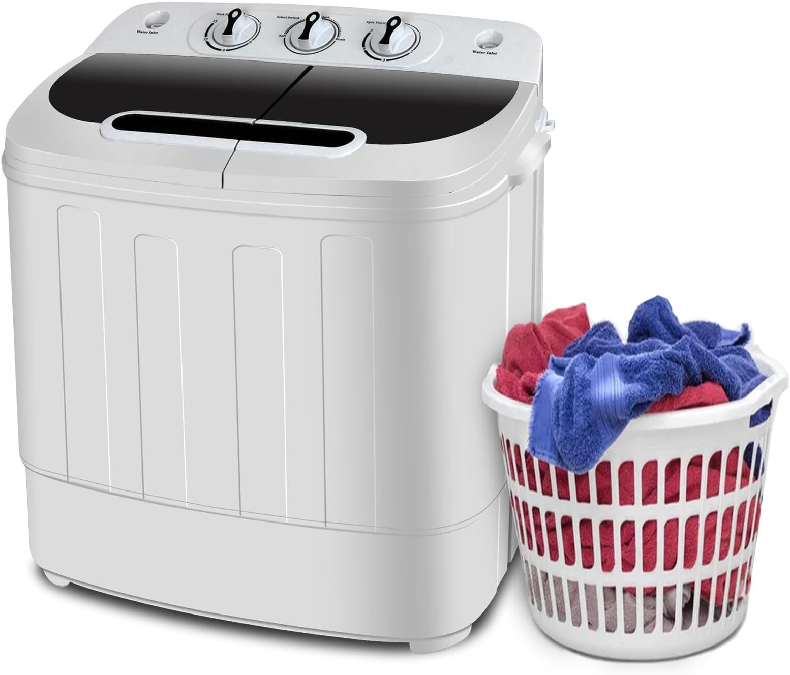 Amazon.com: ZENY Portable Clothes Washing Machine Mini Twin Tub Washing ...