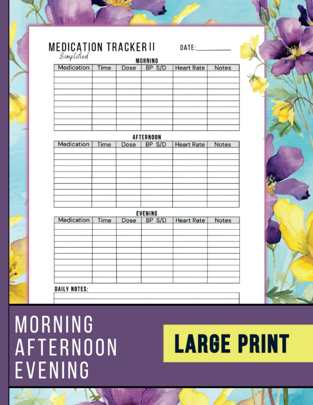 Simplified Medication Tracker II: For Morning, Afternoon, and Nighttime ...