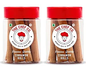 The Chef Co. Ceylon Cinnamon Sticks 130g (65g x Pack of 2) | SriLankan Dalchini Sticks | World's ...