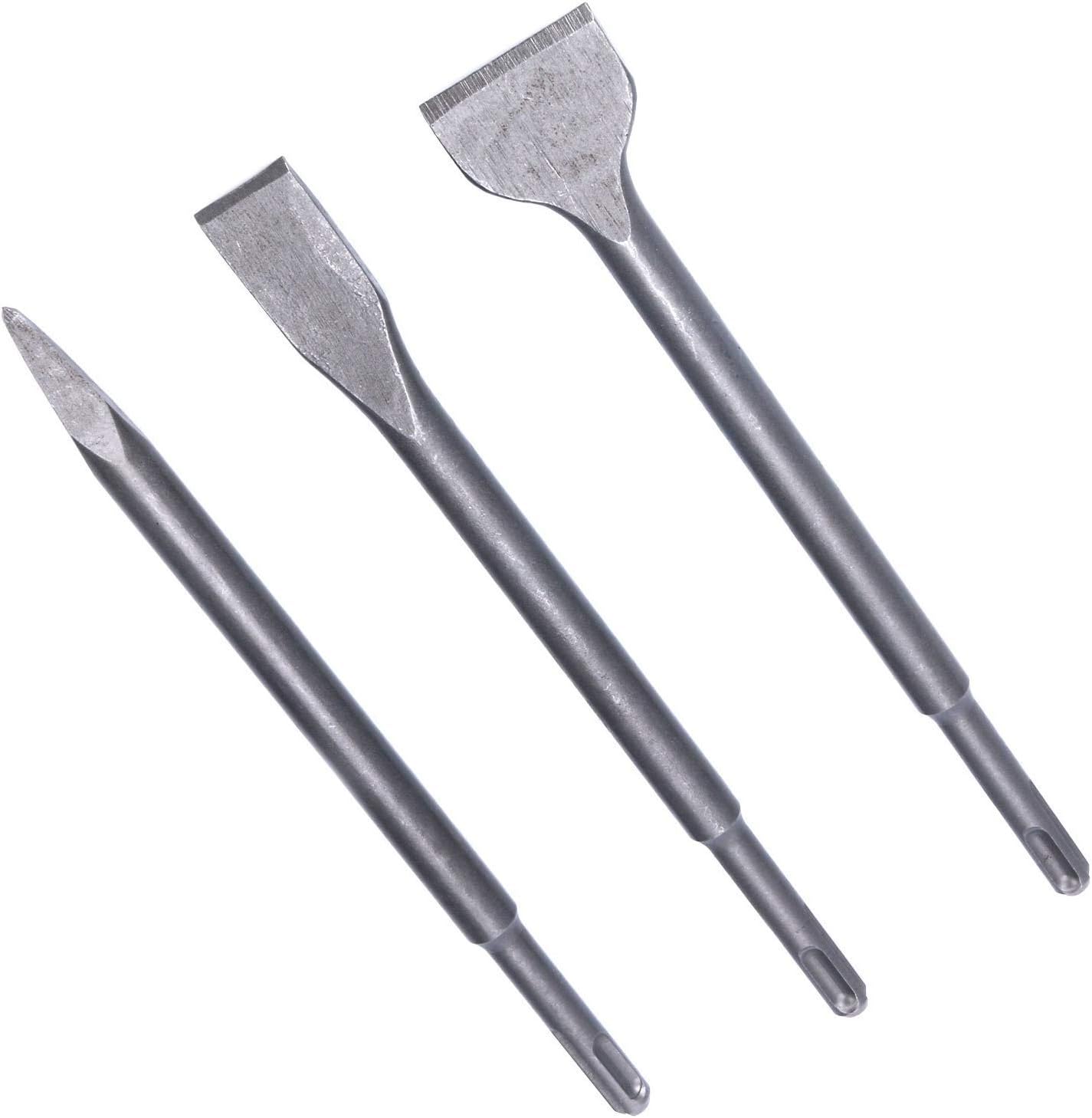 YaeTek SDS-Plus Chisel Set - Point, Flat, Cranked Chisels for Masonry ...