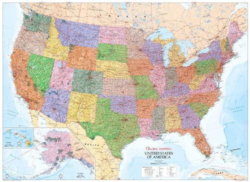 USA ~ Large Encapsulated Wall Map: Amazon.co.uk: Global Mapping: Books