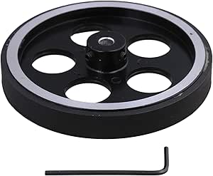 Rueda codificadora giratoria de aluminio y goma, color negro y plateado ...