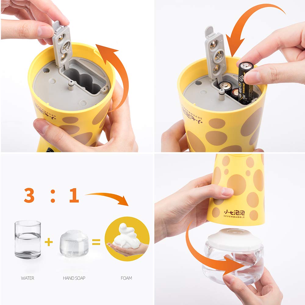 Seven Bubble Auto Soap Dispenser Giraffe Cartoon 9.3oz...B08BNP94CN ...