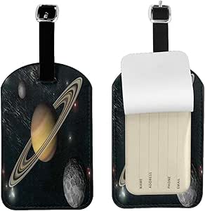 Amazon.com: Universe Planet Saturn,2 PC Luggage Tag Privacy Cover Id ...