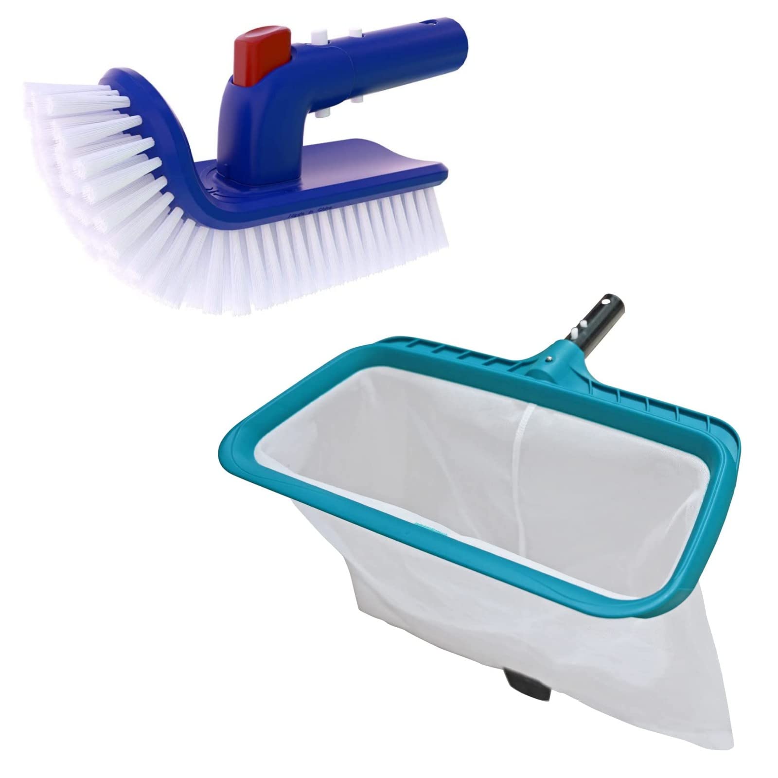 Amazon.com : POOLWHALE Pool Fine Mesh Rake Net with Pool Corner Brush ...
