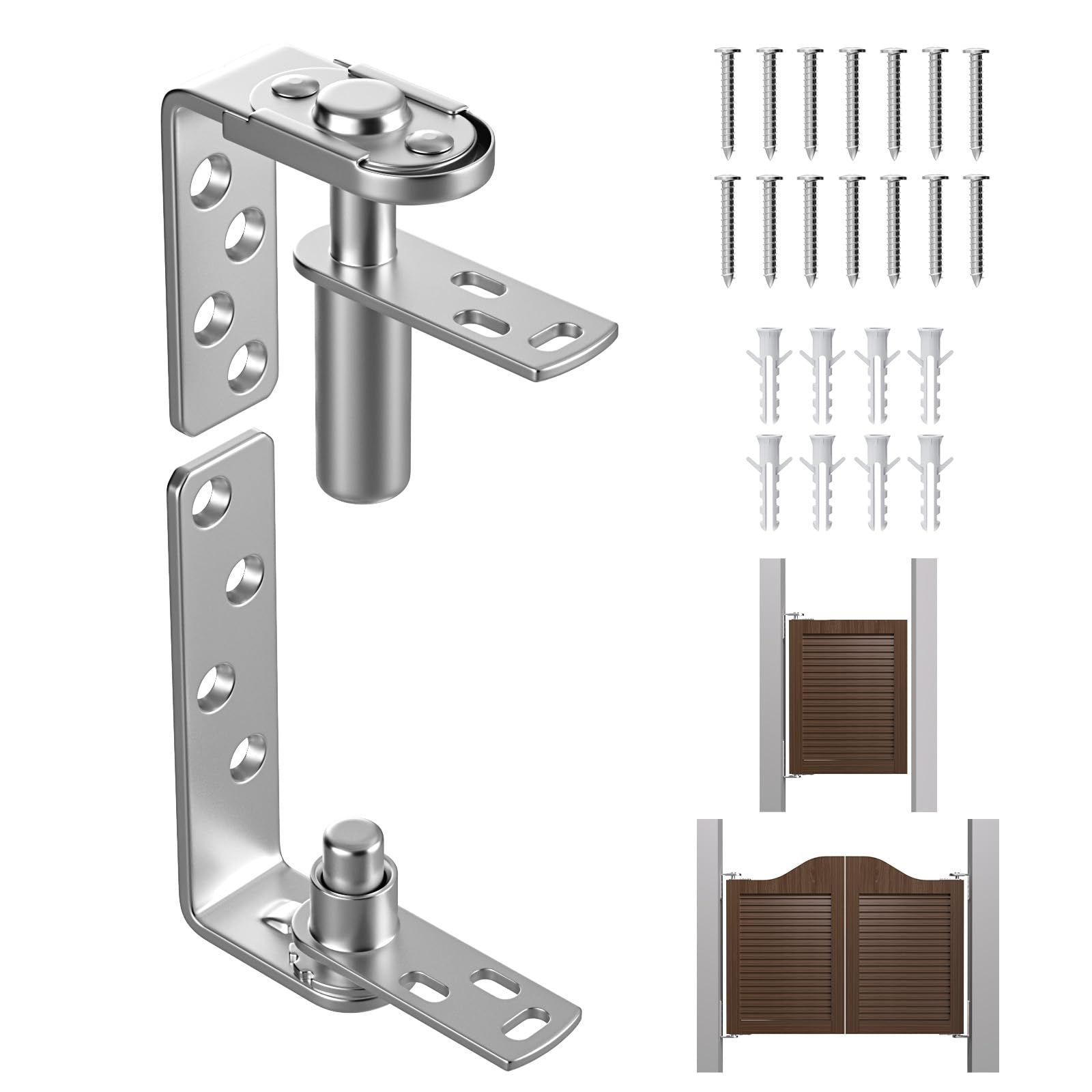 Haidms Saloon Door Hinges 1 Pack Stainless Steel Swinging Door Hinge ...
