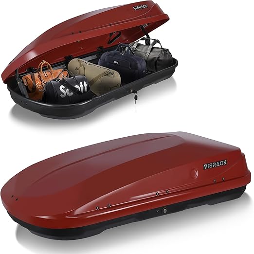 Amazon.com: VISRACK Red Rooftop Cargo Box Carrier Large 13 Cubic Feet ...