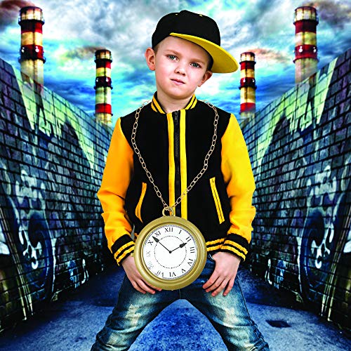 Snapklik.com : Skeleteen Jumbo Gold Clock Necklace - White Rabbit Clock