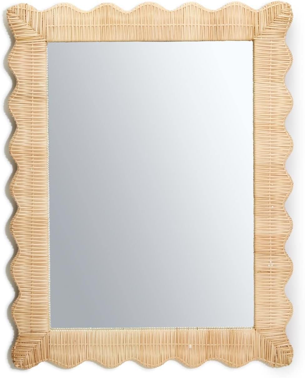Amazon.com: Creative Co-Op Rectangle Wood Framed Wall Mirror with ...