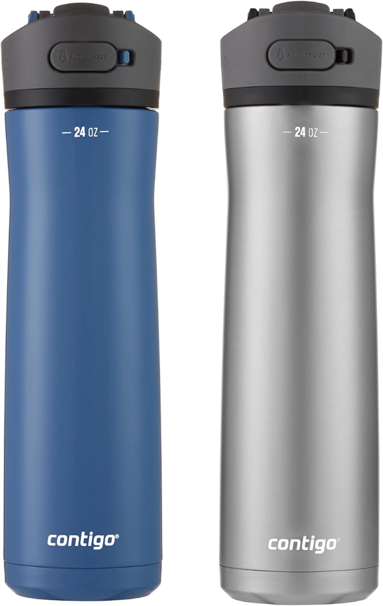 Contigo - Botella de agua de acero inoxidable a prueba de fugas de 24 ...