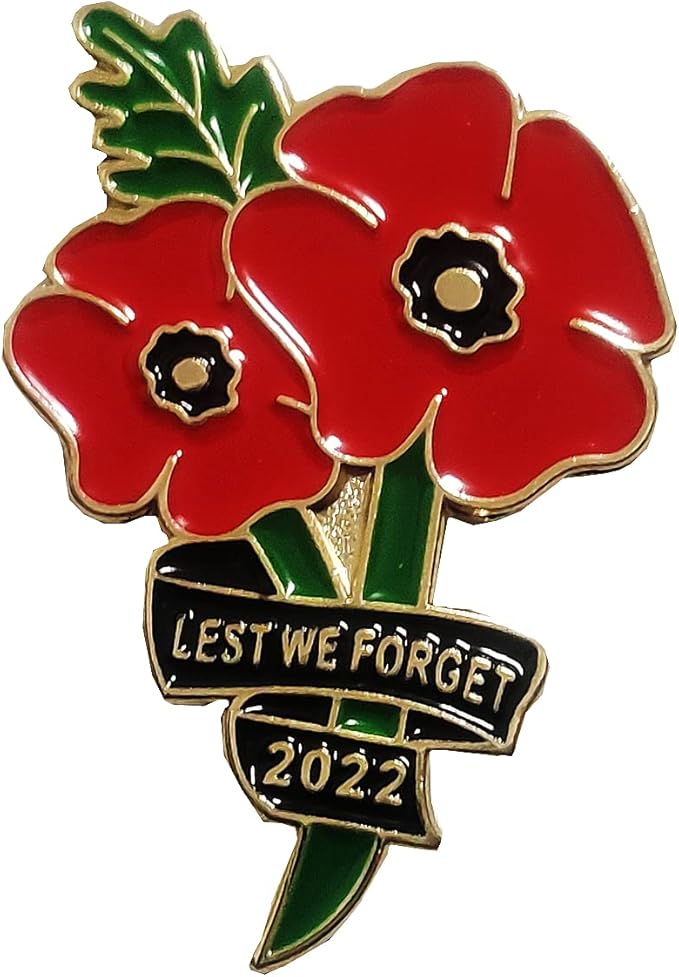 2022 Red Poppy Badges Pins Brooch Lest We Forget Remembrance Day Two ...