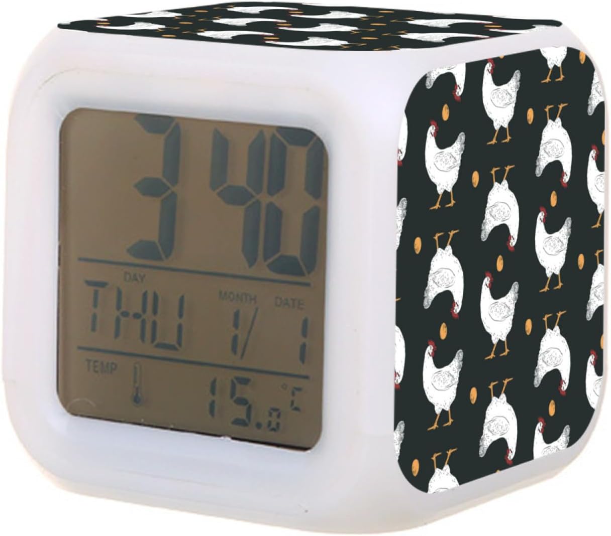 Amazon.com: Digital Alarm Clock,Fun Rooster,Chickens 7 Color Change LED ...