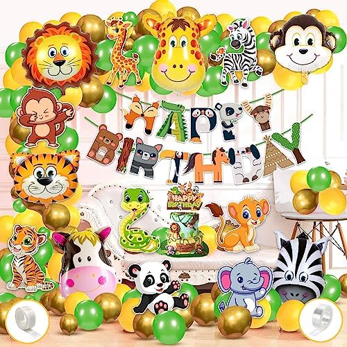 Zyozique Jungle Safari Birthday Decoration Kids,Animal Birthday Party ...