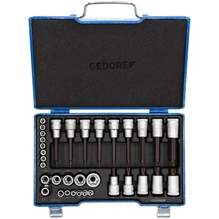 Amazon.com: GEDORE 19 TX 20 Screwdriver bit Socket Set 1/2"+1/4" 34 pcs ...