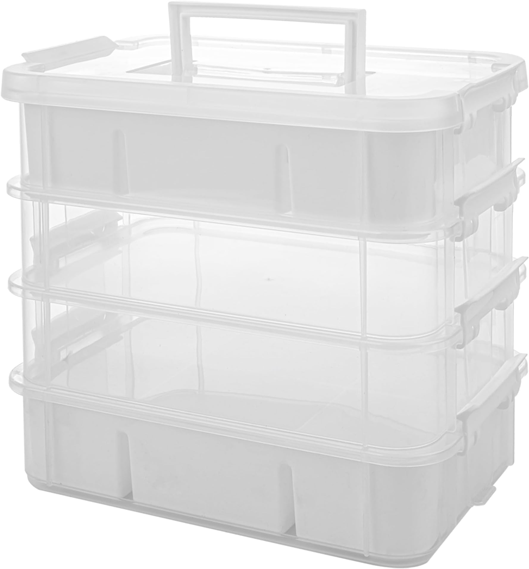 Amazon.com: 3-Tier Stackable Storage Container Box with 30 Adjustable ...