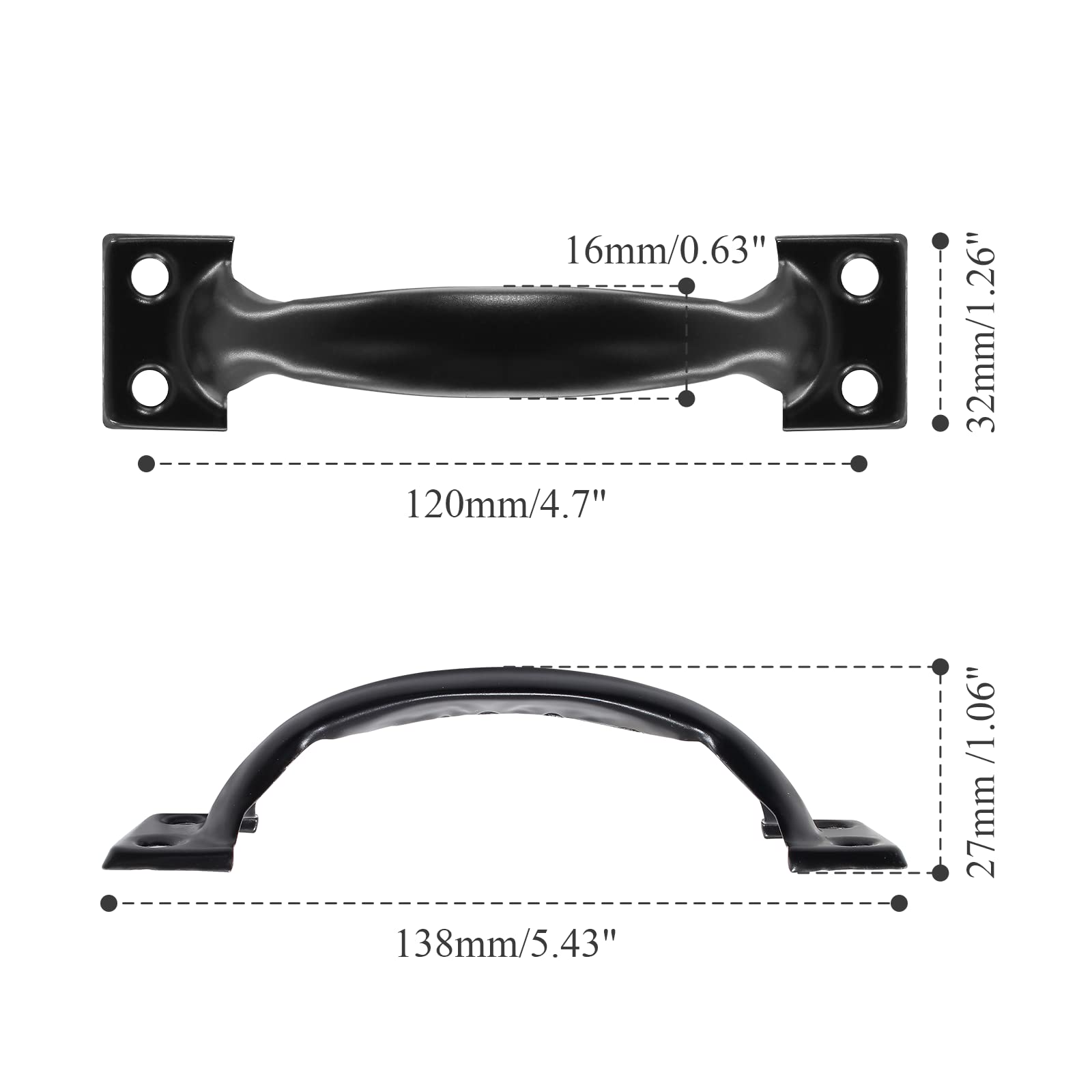 Snapklik.com : Unlorspy 12 PCS Gate Handle Pulls, 5-2/5" Pulls In Black ...