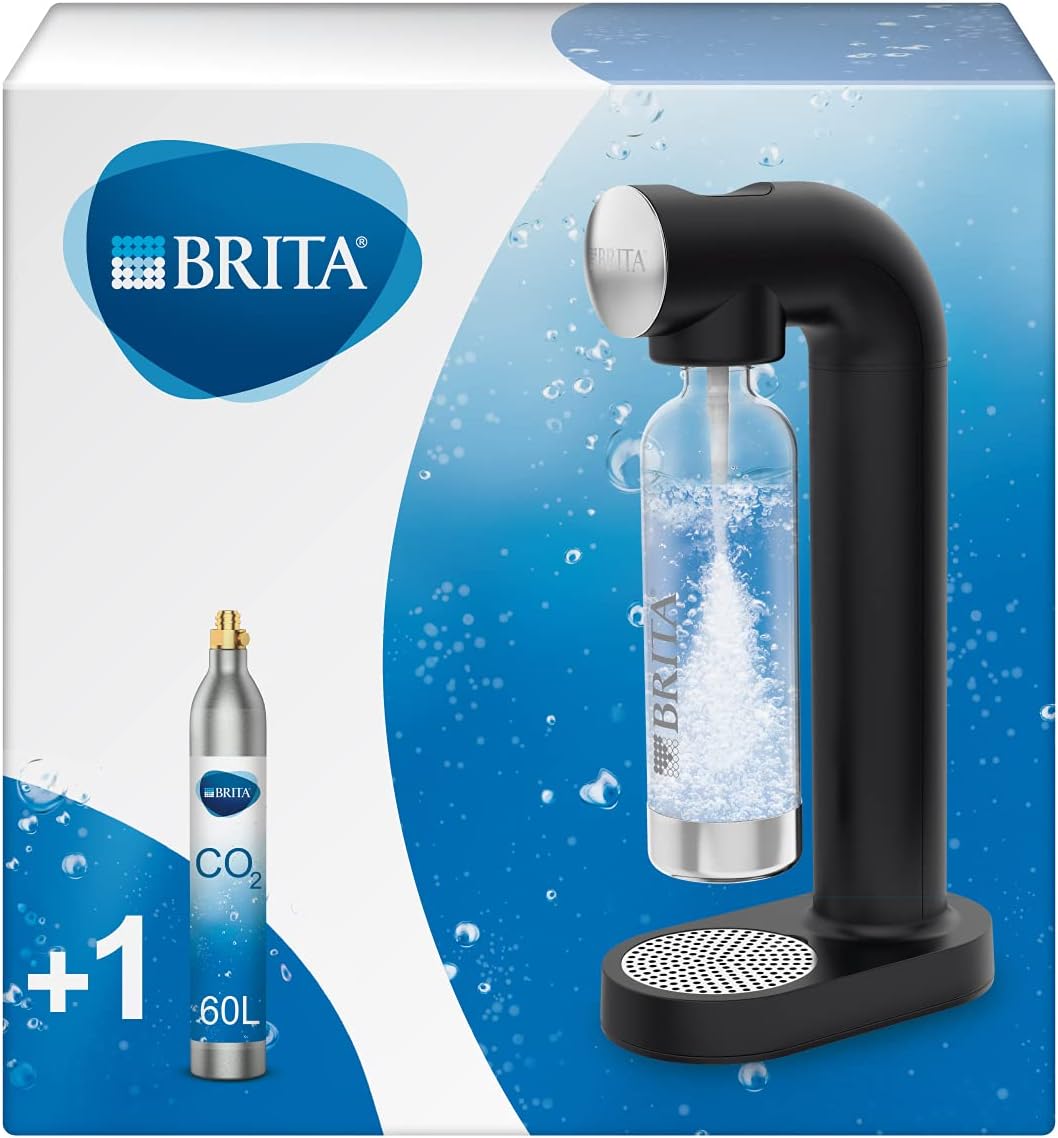 BRITA Wassersprudler sodaONE schwarz inkl. CO2-Zylinder und BPA-freier ...
