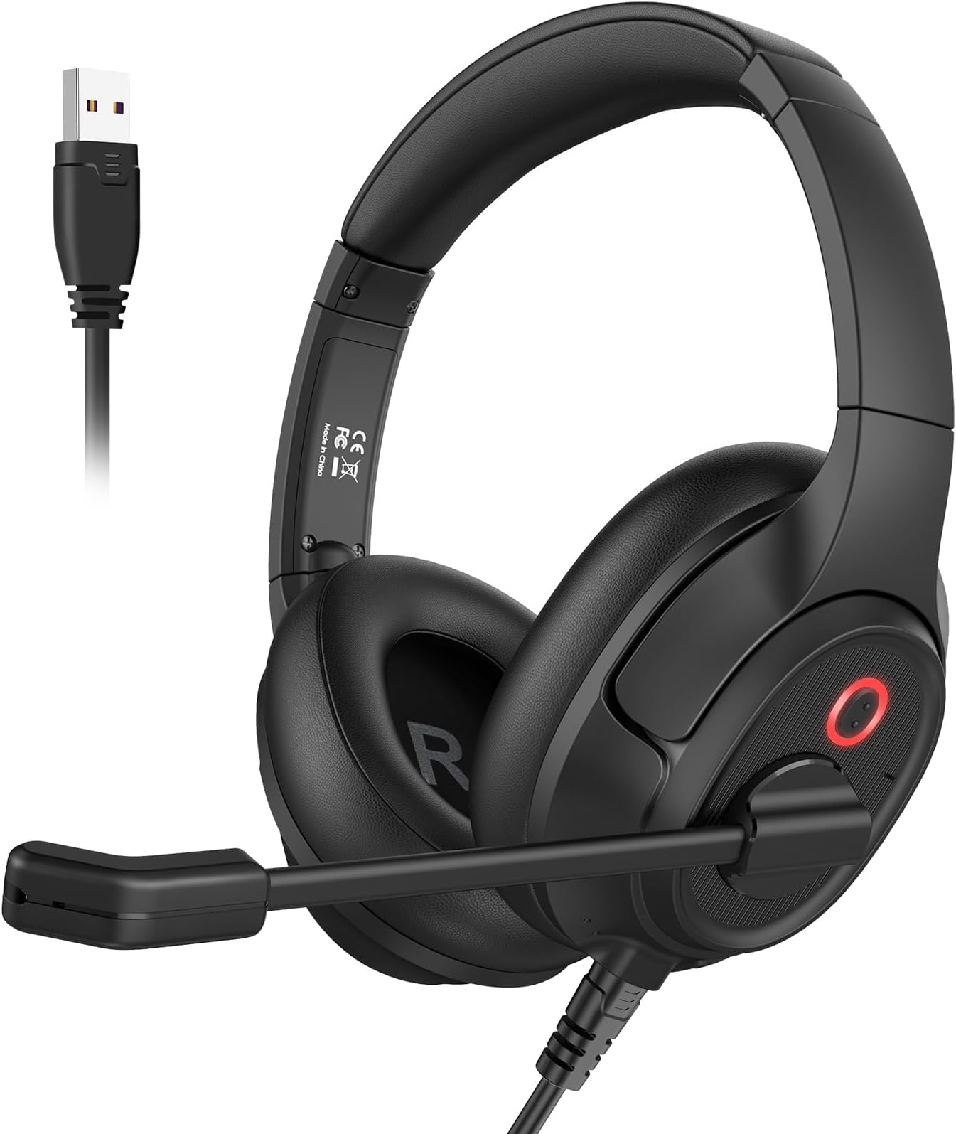 Amazon.com: Headset with Microphone for PC, USB Computer Headsets AI ...